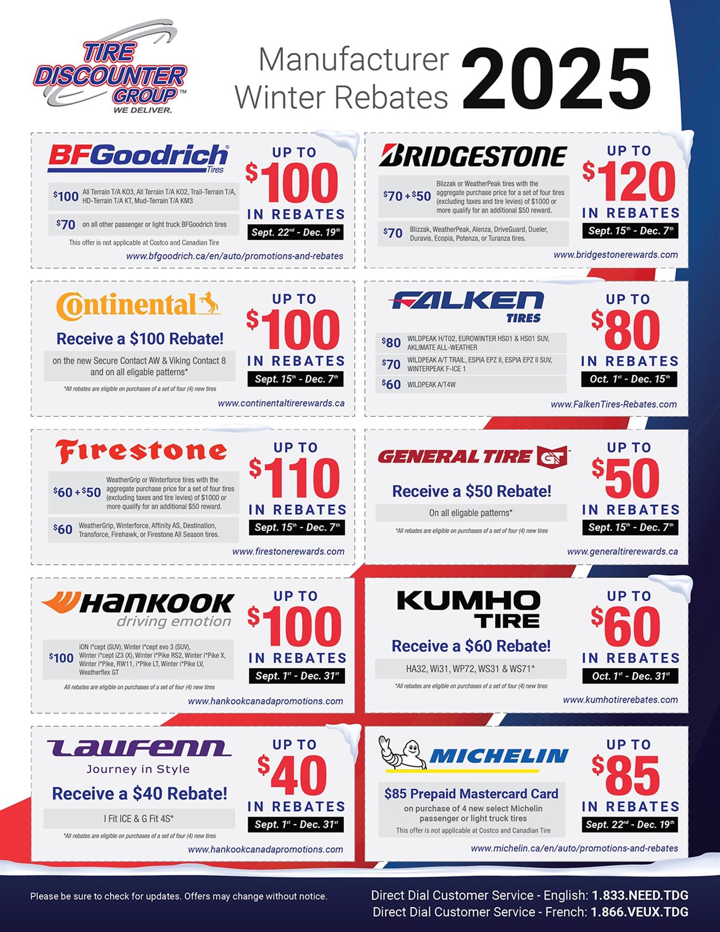 Tire Discounter Group - Main Site. Tire Rebates & Incentives | Tire ...